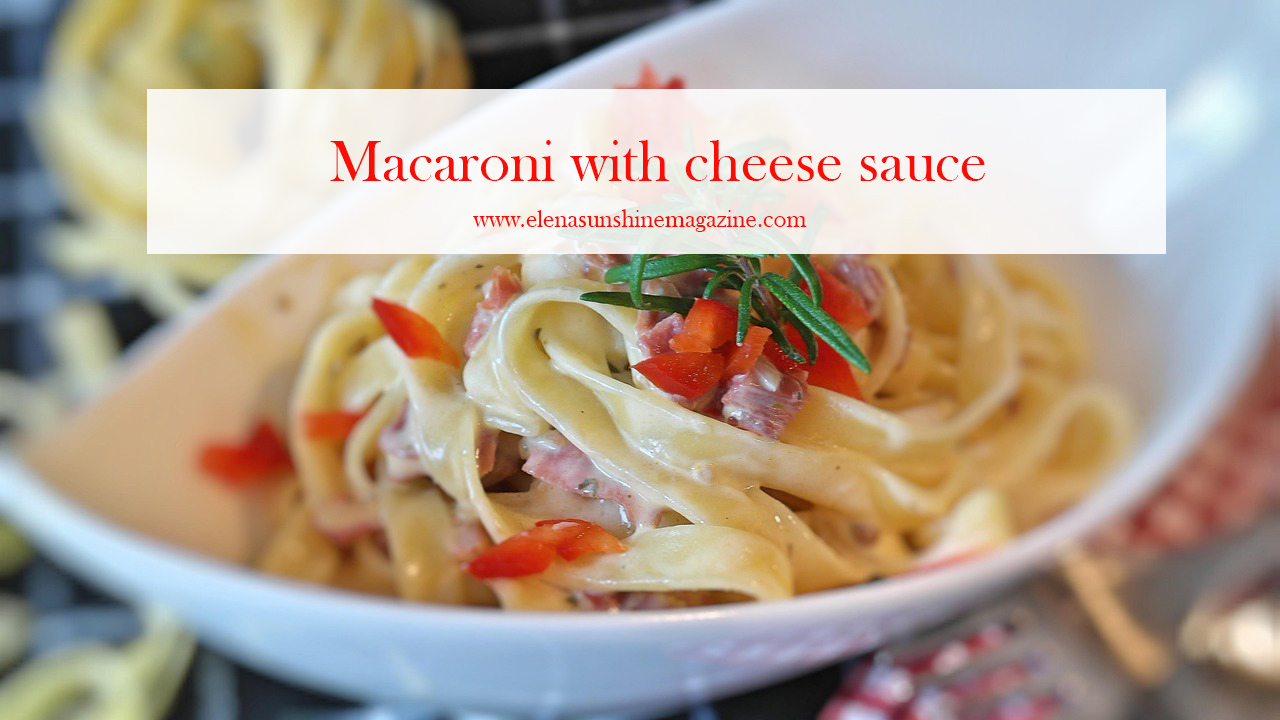 Macaroni with cheese sauce - Elena Sunshine Magazine®