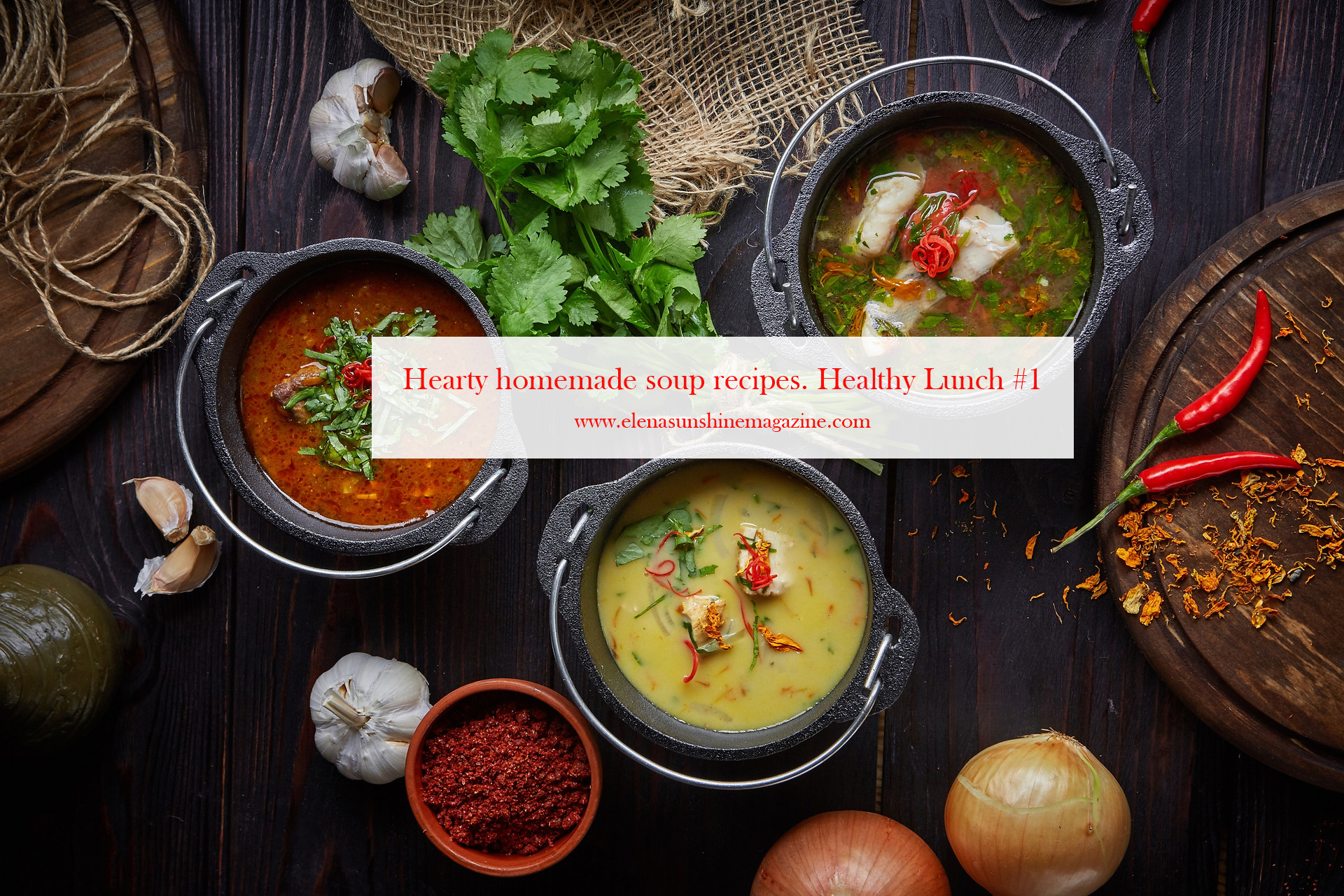 Hearty homemade soup recipes. Healthy Lunch #1 - Elena Sunshine Magazine®